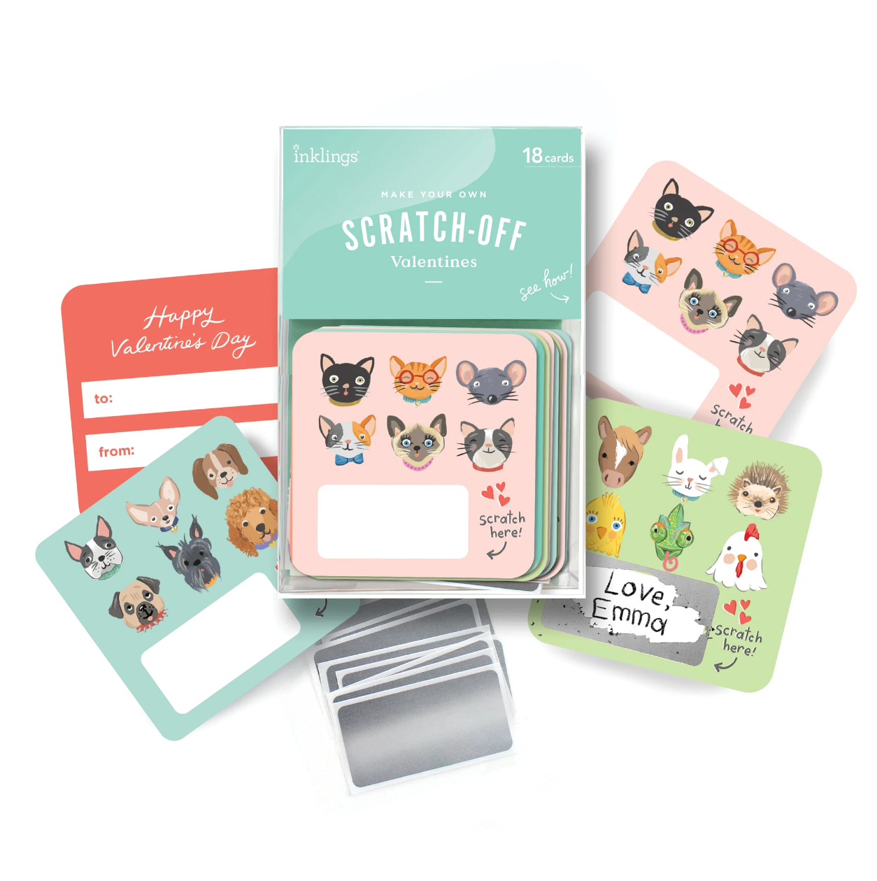 Scratch-off Valentine Cards - Pet Faces – Birdie's